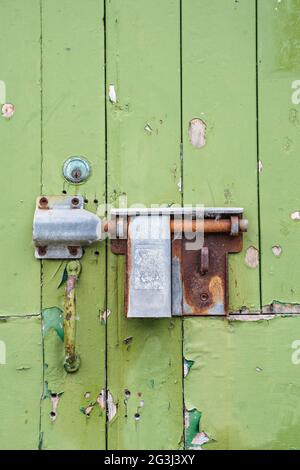 Electricity Substation doors with Danger of Death notice and old locks ...