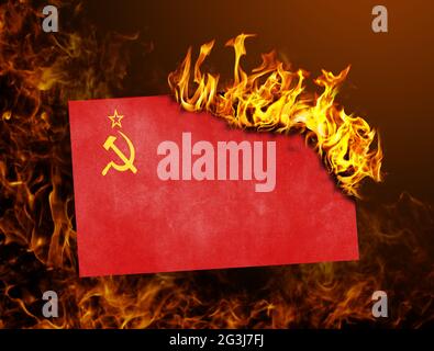 flag, soviet union, torn, old, sign, signal, optional, flag, soviet ...