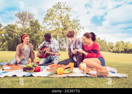 Best friends on picnic Stock Photo - Alamy