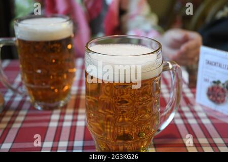 Copenhagen, Denmark. 16 UNE 2021,Peope enjoy summer day in Tivoli ...