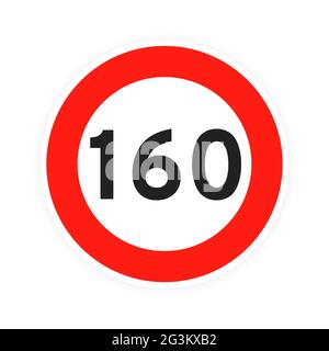 Speed limit 5-160 round road traffic icon sign flat style design vector ...
