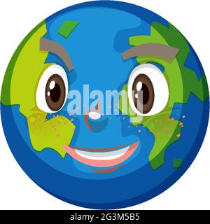 Planet globe emoji mood and expression set vector. Earth sphere collection face with glasses and ...