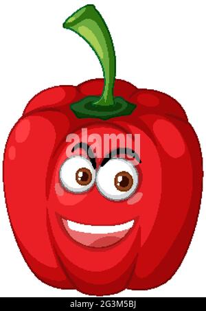 Red capsicum clipart, vegetable cartoon illustration vector Stock ...