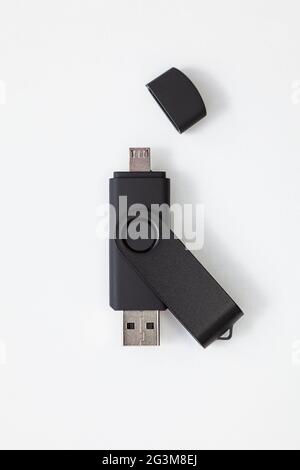 Black Pendrive Isolated on White Background. Portable Flash Drive Pen ...