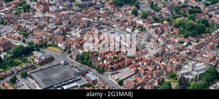 An aerial photograph of Beverley town centre, Humberside, northern ...