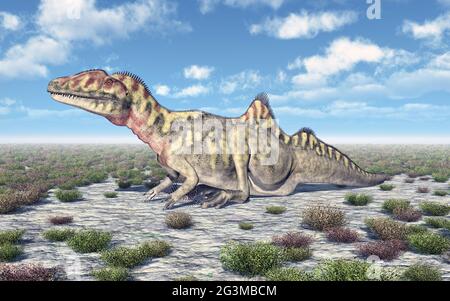 Dinosaur Concavenator in a landscape Stock Photo - Alamy