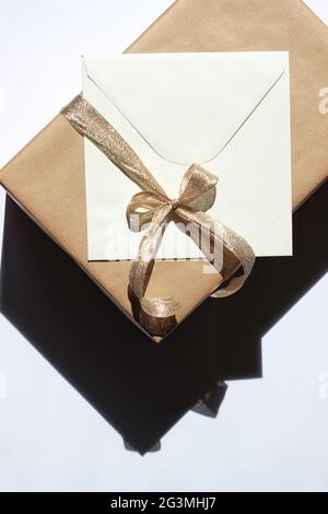 Holiday Gift Packaging Workspace With Copy Space Stock Photo - Alamy