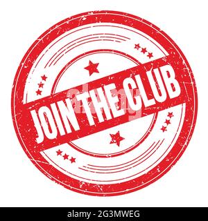 JOIN THE CLUB text on red grungy rectangle stamp sign Stock Photo - Alamy