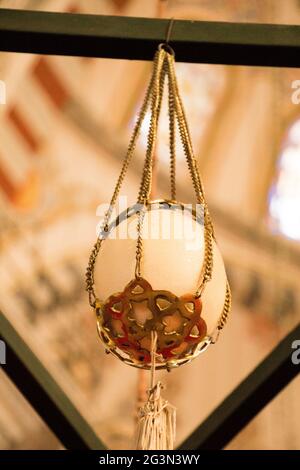 Ostrich egg found in Ottoman made mosques in Istanbul Stock Photo - Alamy