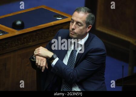 Paul Givan during his nomination for First Minister, in the Stormont ...