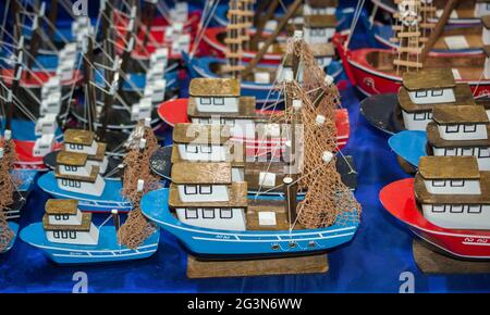 Set of small colorful model boats Stock Photo - Alamy