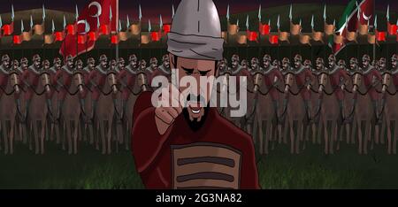 commander giving the order to attack on the battlefield Stock Photo - Alamy
