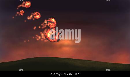 throwing flaming rock with catapult Stock Photo - Alamy