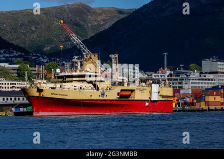 Seismic, research, survey vessel Ramform Vanguard at Frieleneskaien ...