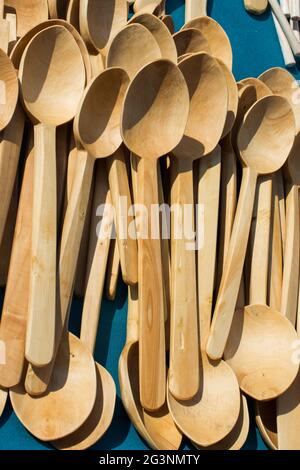 Soup spoon or tablespoon made of wood Stock Photo - Alamy