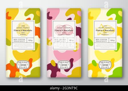 Starfruit Chocolate Label. Abstract Shapes Vector Packaging Design ...