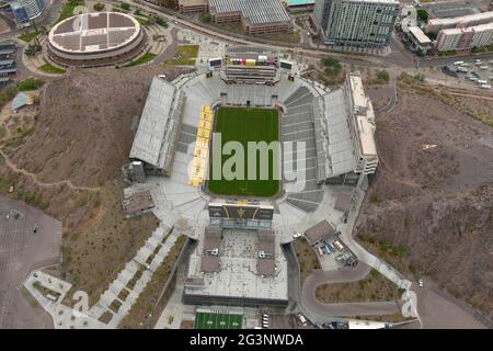 An aerial view of Sun Devil Stadium on the campus of Arizona State ...