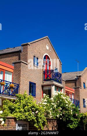 Brick houses facing the Shadwell Basin at Peartree Lane, Wapping ...