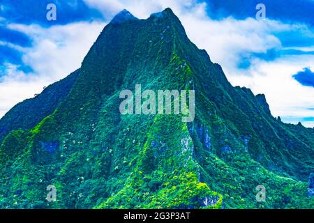 Colorful Mount Rotui Second Highest Mountain Volanic Peak on Moorea ...