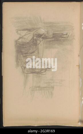 Two hand-acting women. Leaf 4 Verso from a sketchbook with 9 sheets ...