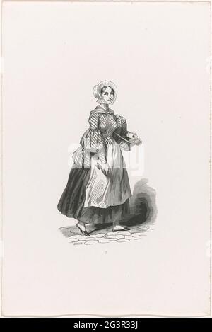 Standing maid with a basket under the arm, Gustave Wappers, 1813 - 1874 ...