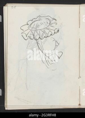 Woman head with hat. Leaf 5 Verso from sketchbook XXI with 19 sheets ...