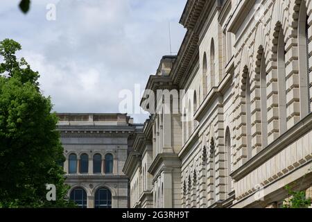 Low angle shot of a modern city with tall buildings Stock Photo - Alamy