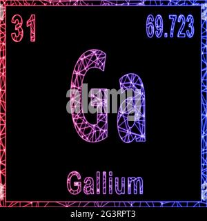 Gallium Ga chemical element. Gallium Sign with atomic number. Chemical ...