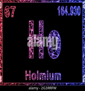 Holmium Ho chemical element. Holmium Sign with atomic number. Chemical ...
