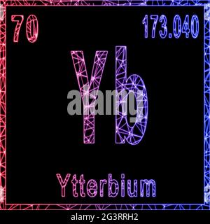 Ytterbium Yb chemical element. Ytterbium Sign with atomic number ...