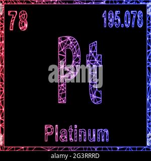 Platinum Pt chemical element. Platinum Sign with atomic number ...