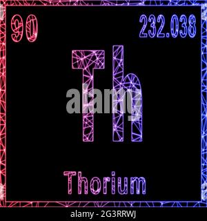Thorium Th chemical element. Thorium Sign with atomic number. Chemical ...
