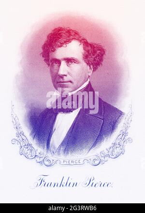Engraved portrait of Franklin Pierce, 14th President of the United ...