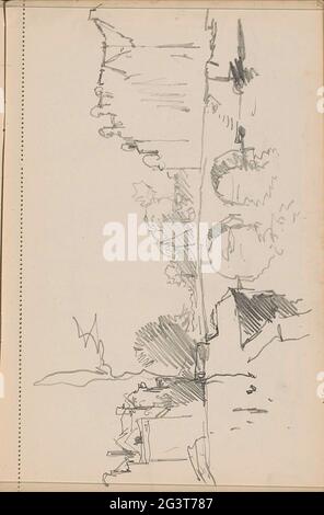 Landscape with a bridge. Leaf 40 Recto from a sketchbook with 44 sheets ...