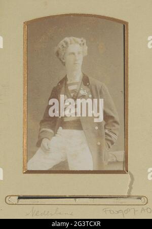 Portrait of a (presumably) Dutch sailor, sitting with awards, Adolphe ...