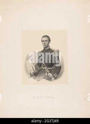 Portrait of an unknown man. The portrait carries a military uniform ...
