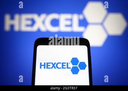 In this photo illustration, Hexcel Corporation logo is seen on a ...