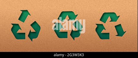 Downcycle papercut illustration, recycle arrow sign. Eco-friendly ...