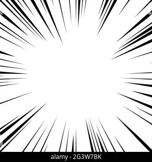Comic lines frame representing speed or explosion. Cartoon blast ...