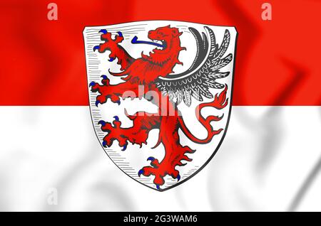 3D Flag of Giessen (Hesse), Germany. 3D Illustration Stock Photo - Alamy