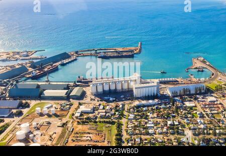 Aerial view of a port in Geraldton, Australia Stock Photo - Alamy