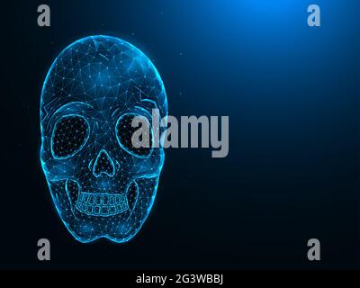 blue digital abstract background with skull Stock Photo - Alamy