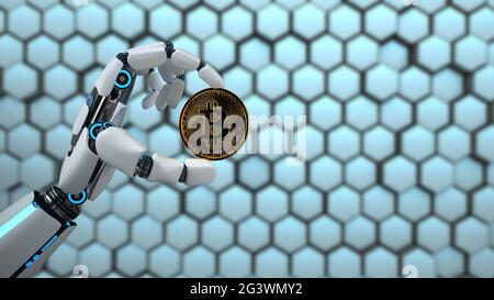 Robot Hand Bitcoin Stock Photo - Alamy
