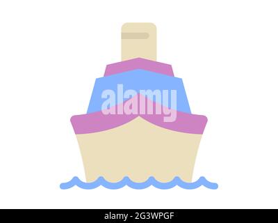 cruiser ship single isolated icon with smooth style vector illustration ...