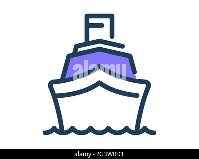 cruiser ship single isolated icon with smooth style vector illustration ...