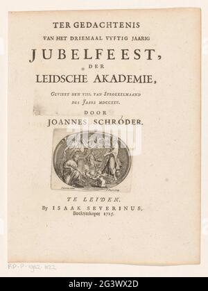 Allegorical show with putto at Letterbak, Minerva and reading man ...