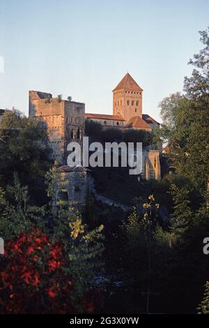 France, Aquitaine, Pyrenees-Atlantiques, Sauveterre-de-Bearn, Bridge of ...
