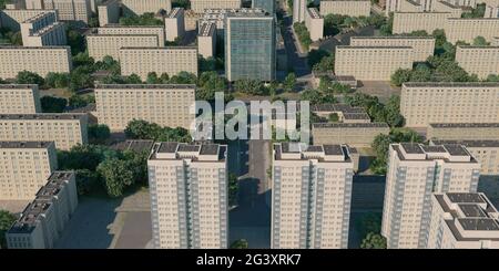 3d illustration bird's eye view of the antique cityscape Stock Photo ...