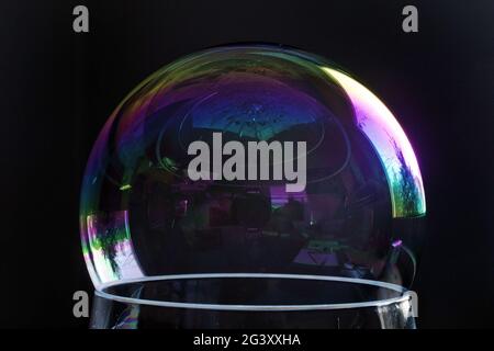 Soap bubble, Witten, North Rhine-Westphalia, Germany, Europe Stock ...