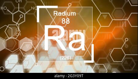 Radium element on the periodic table. Radioactive alkaline earth metal ...